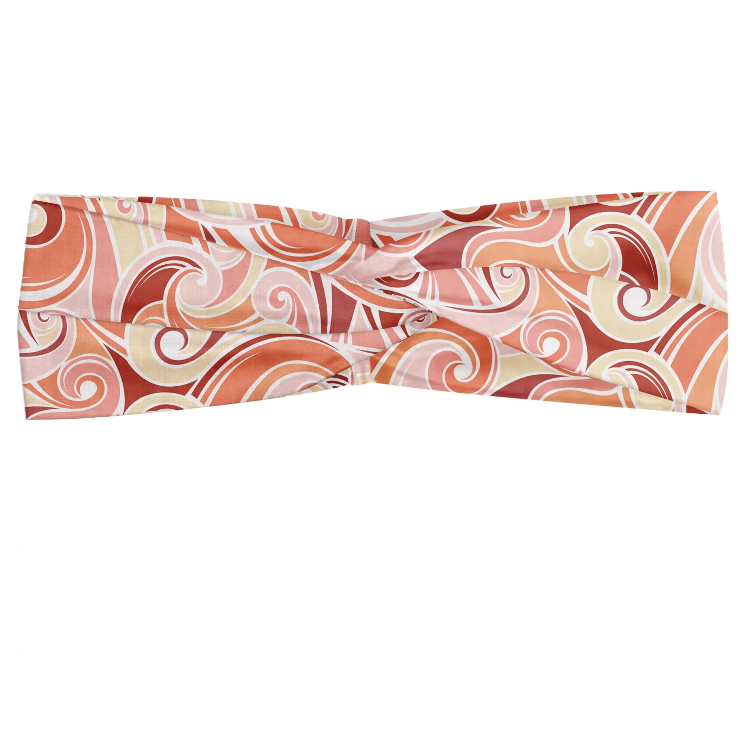 Abstract Headband, Pastel Color Retro Old Fashioned Swirls and Curves ...