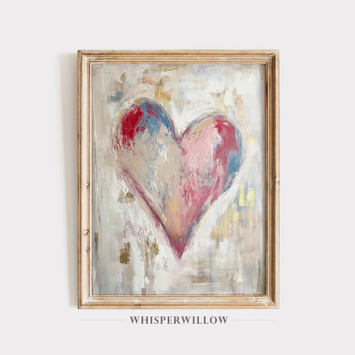 Abstract Heart Neutral Background,, Modern Gold Pink And Blue Wall ...
