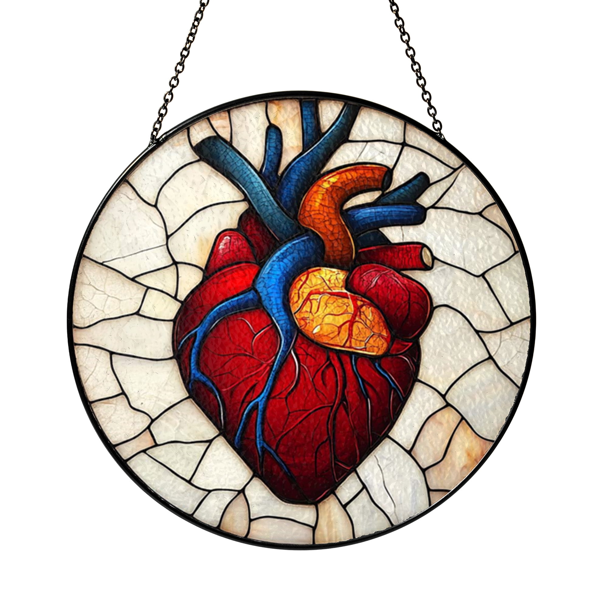 Abstract Heart Window Hanging – Stained Glass Style1601 - Walmart.com