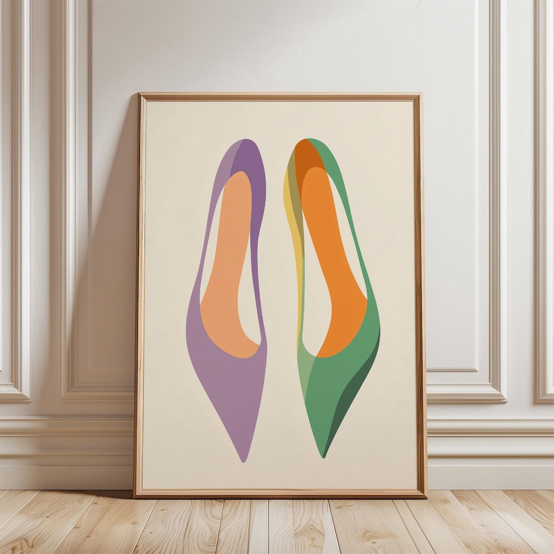 Abstract Heels Art Print Colorful Minimalist Fashion Illustration Wall ...