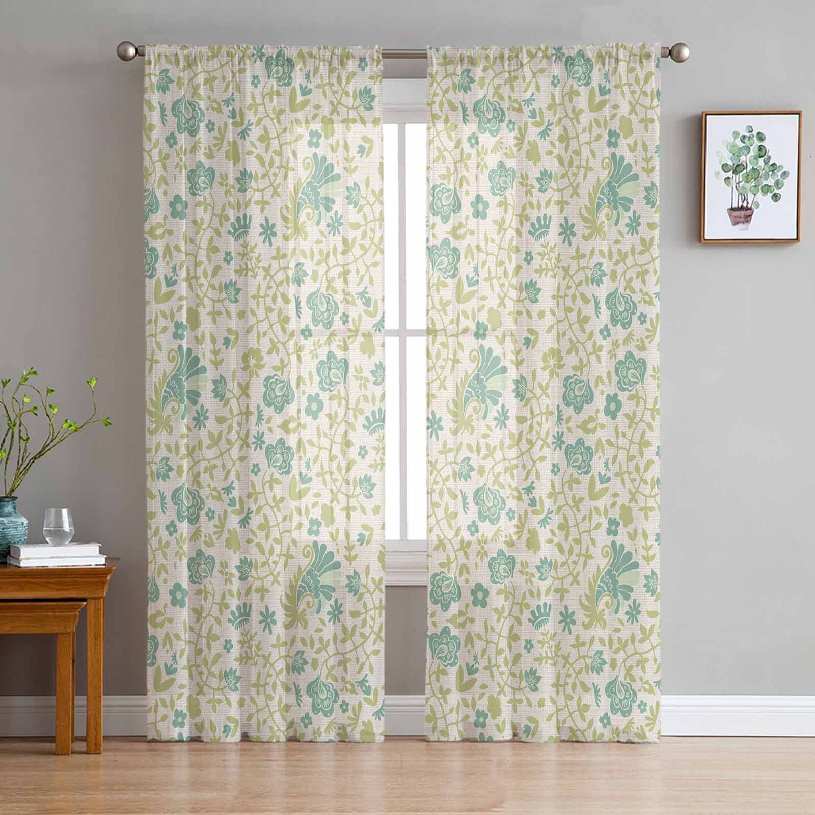 Abstract Hemp Cloth With Leaves And Flowers Sheer Tulle Home ration ...