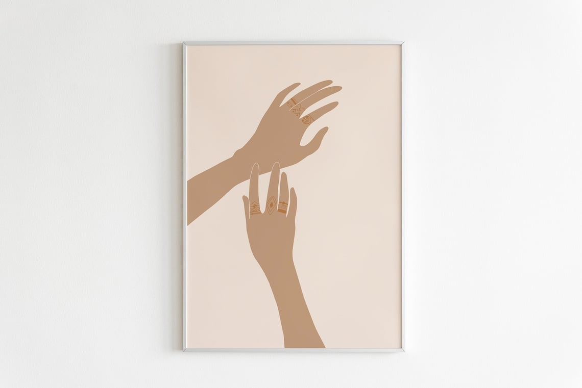 Abstract Henna Hands, Abstract Wall Art, Hands Wall Art,Abstract Wall ...