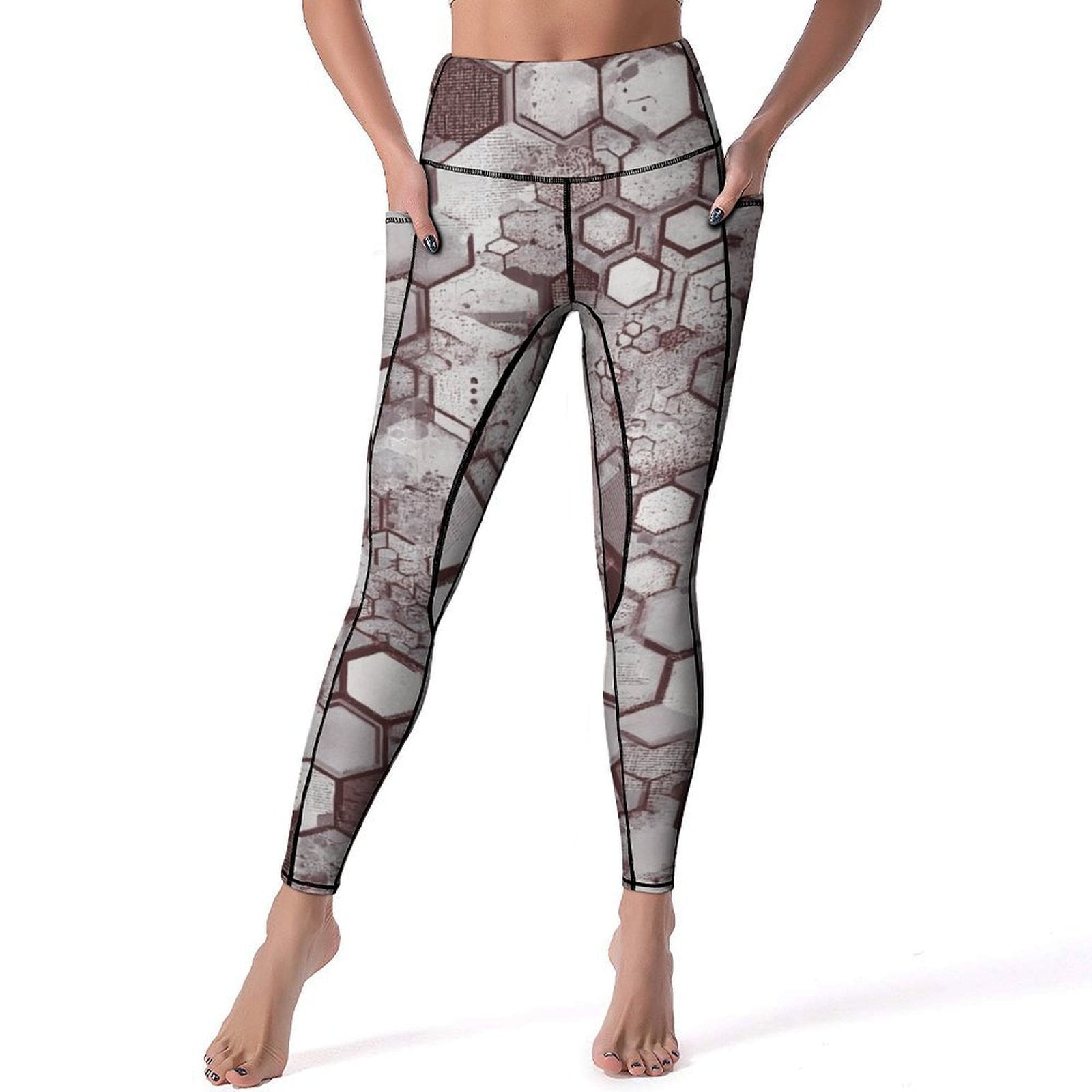 Abstract Hexagon Geometric Pattern Leggings Gym Wear Gym Sportswear ...