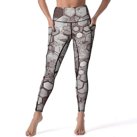 Abstract Hexagon Geometric Pattern Leggings Gym Wear Gym Sportswear ...