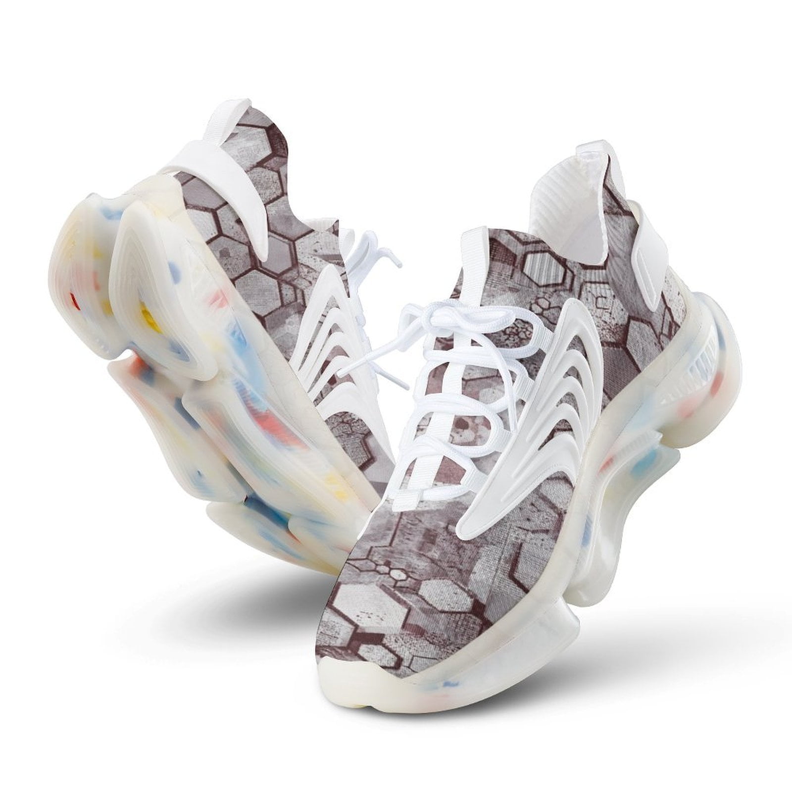 Abstract Hexagon Geometric Pattern Walking Shoes for Men Woman ...
