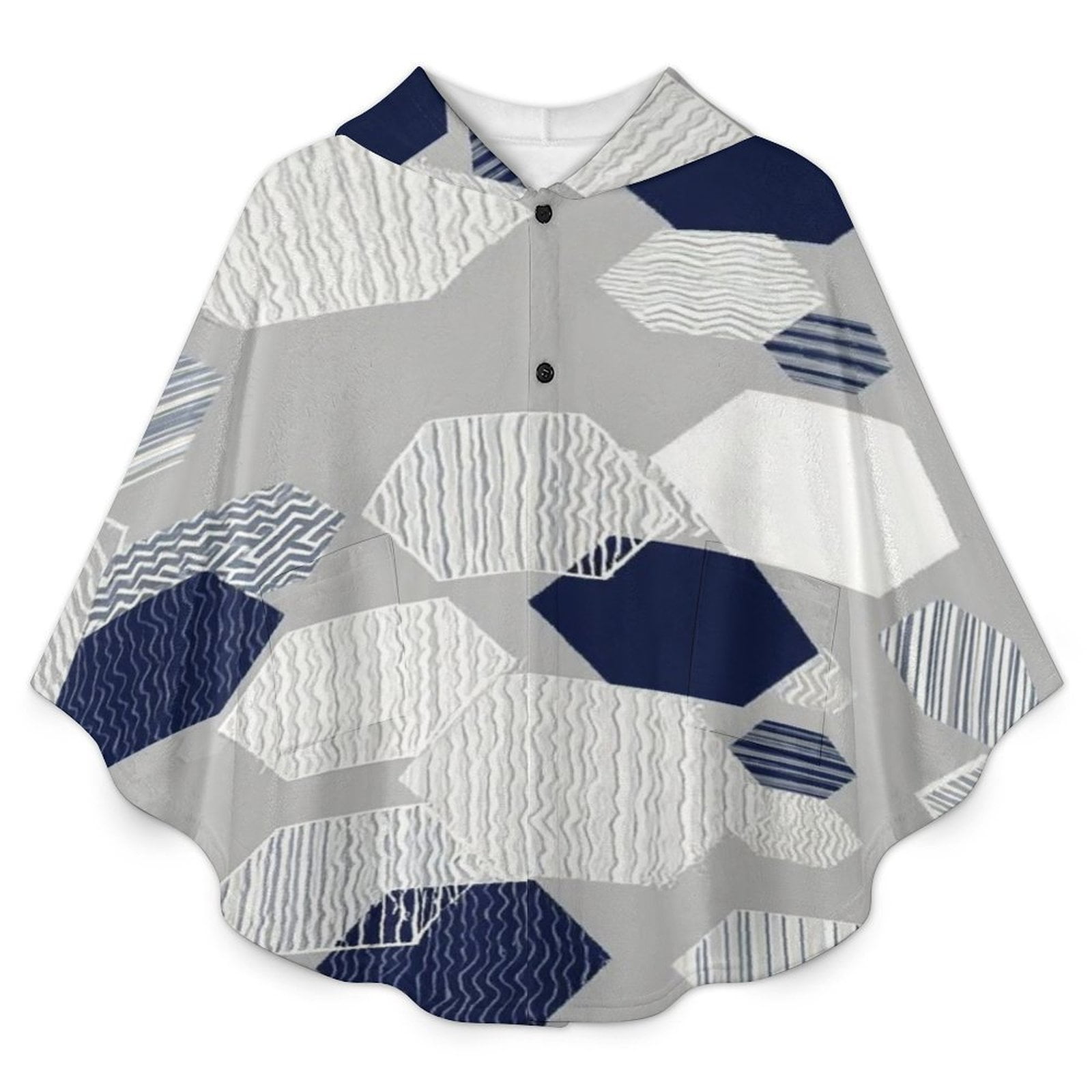 Abstract Hexagon Pattern Design Blanket Oversized Wearable Hooded ...