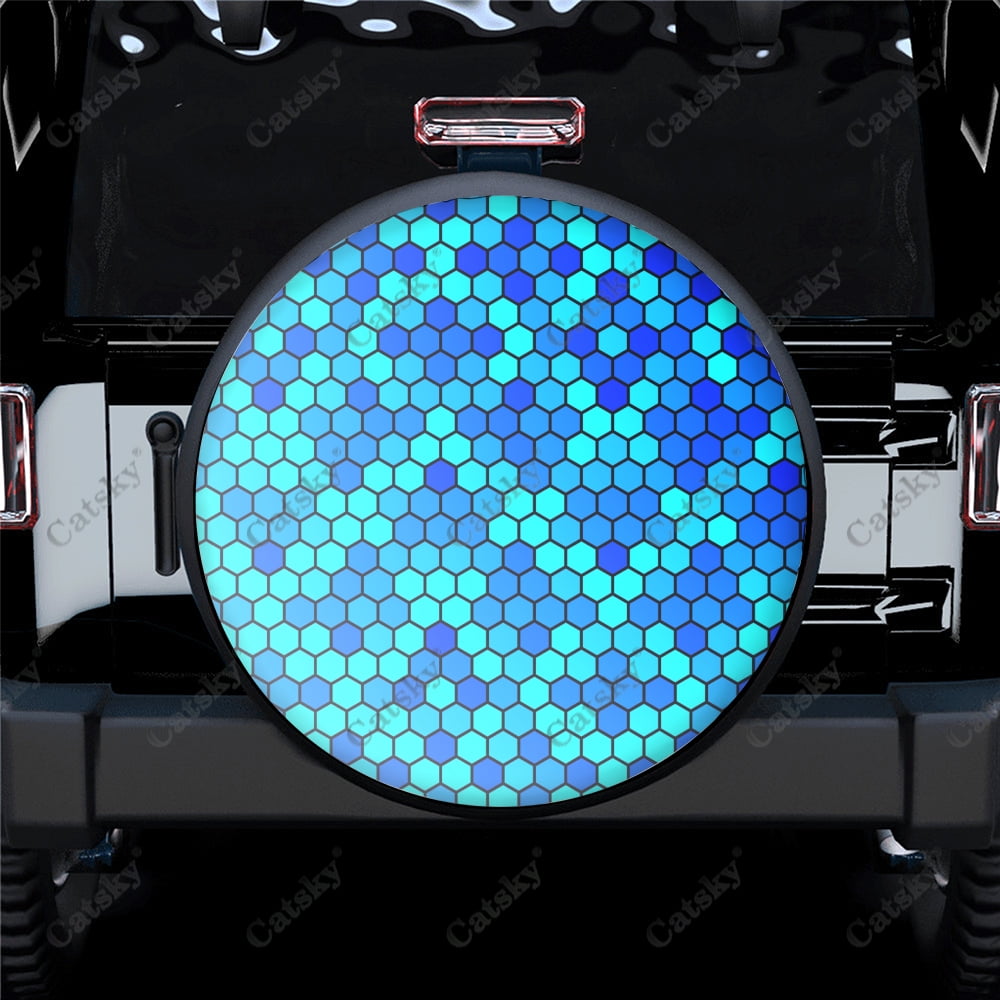 Abstract Hexagon Shape Polyester Universal Spare Wheel Tire Cover ...