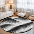 Abstract Hills Washable Round Area Rug 7 ft, Geometric Modern Curves ...