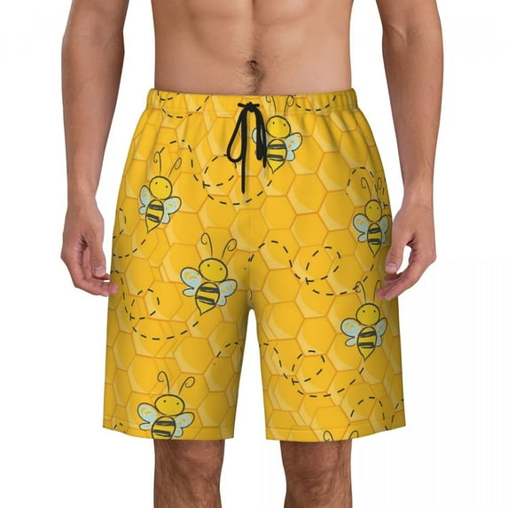 Abstract Hives Board Shorts Summer Campfire Print Hawaii Beach Short ...