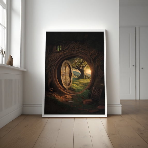 Abstract Hobbit Hole Wall Art - Middle Earth Shire Fantasy Poster 24x36 ...