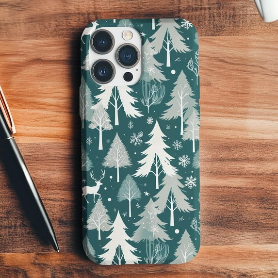 Abstract Holiday Tree Pattern Tough Phone Case for iPhone 11,12,13,14 ...