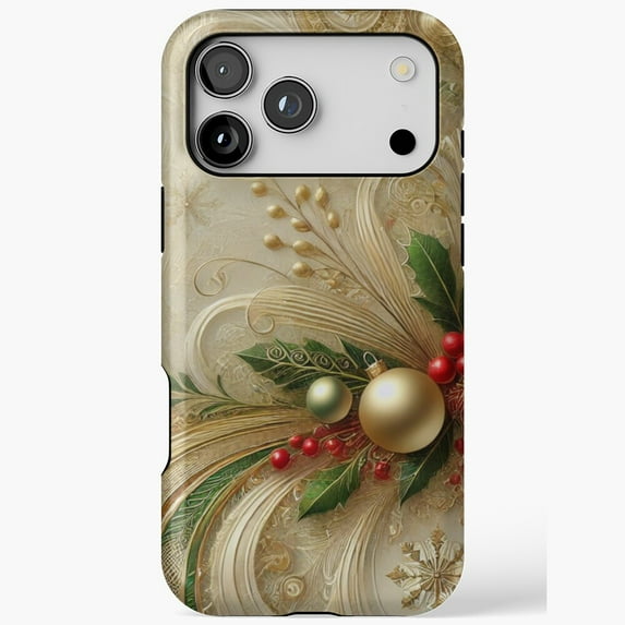 Abstract Holly Leaf Art Holiday Decor Ink Case for iPhone 11 12 13 14 ...