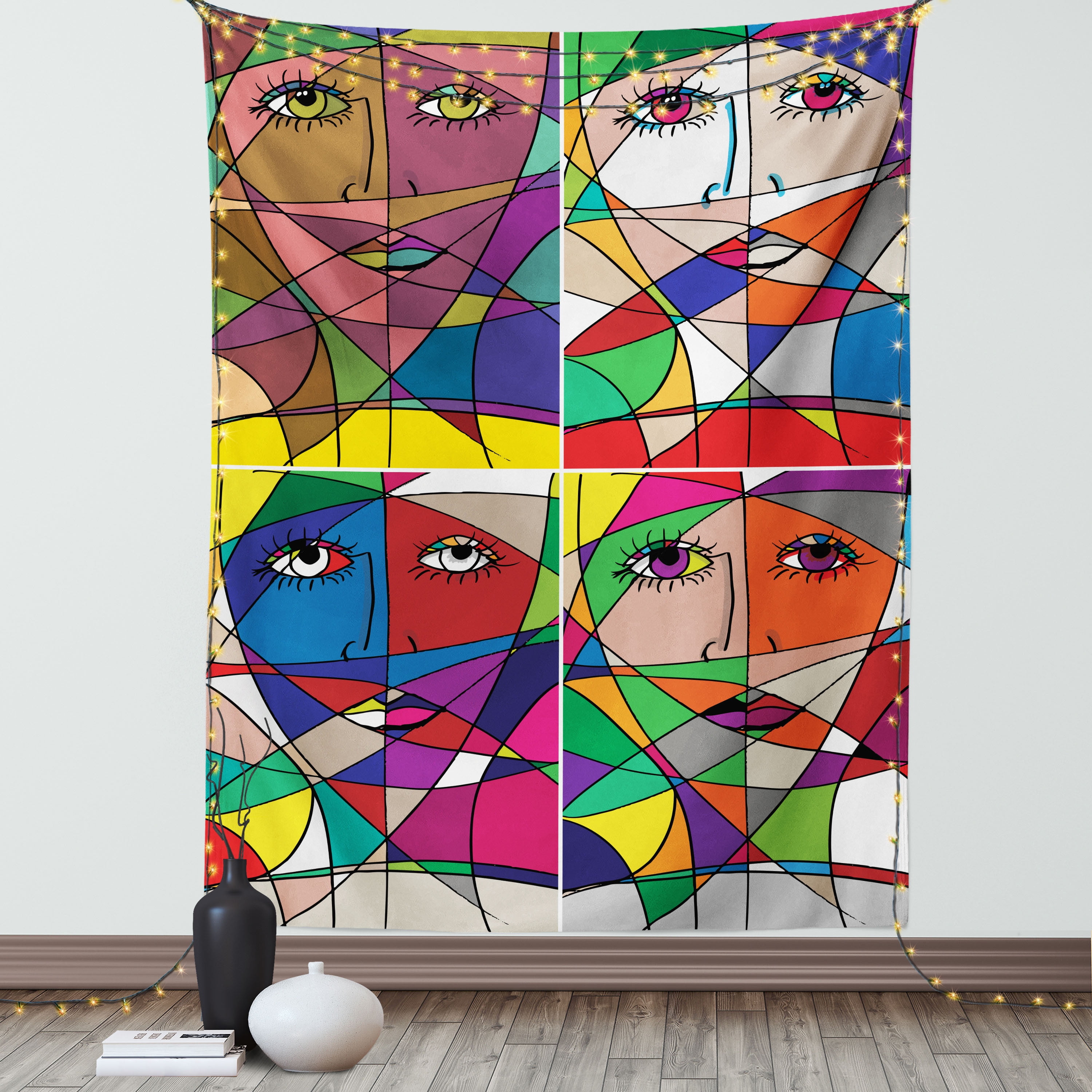 Abstract Home Decor Wall Hanging Tapestry, Abstract woman face ...