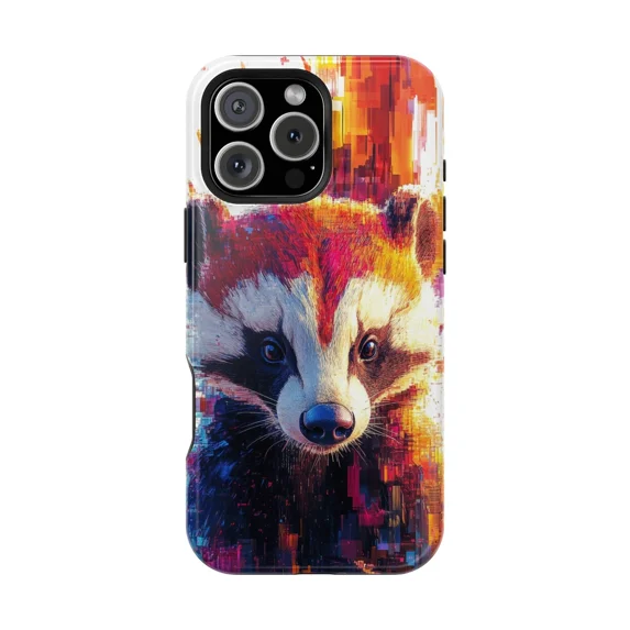 Abstract Honey Badger Animal Illustration Case for iPhone 11-17 Pro Max ...