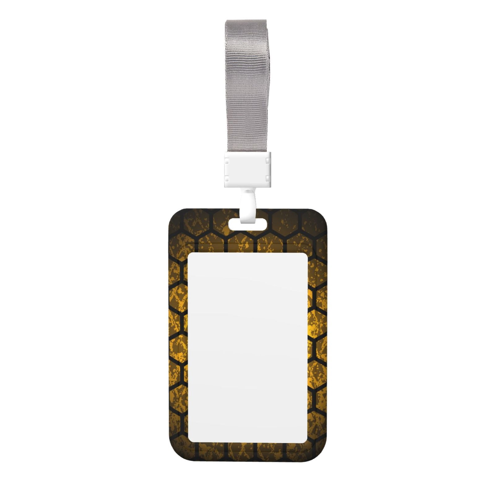 Abstract Honey Comb Geometric Badge Holder with Lanyard ID Name Work ...