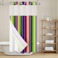 Abstract No Hook Shower Curtain with Snap in Liner, Colorful Mexican ...