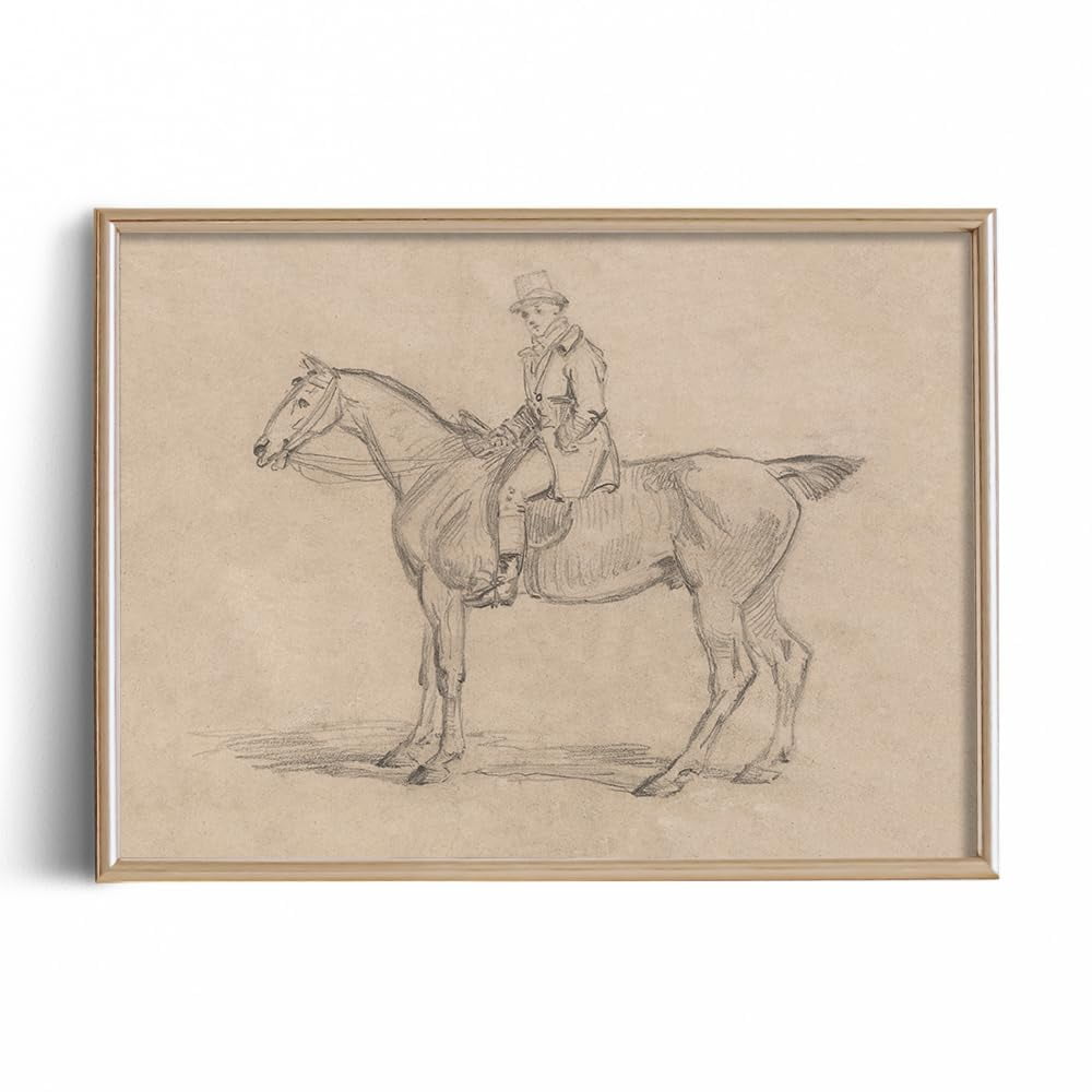 Abstract Horse Equine Print EC36 Poster - Equestrian Line Drawing ...