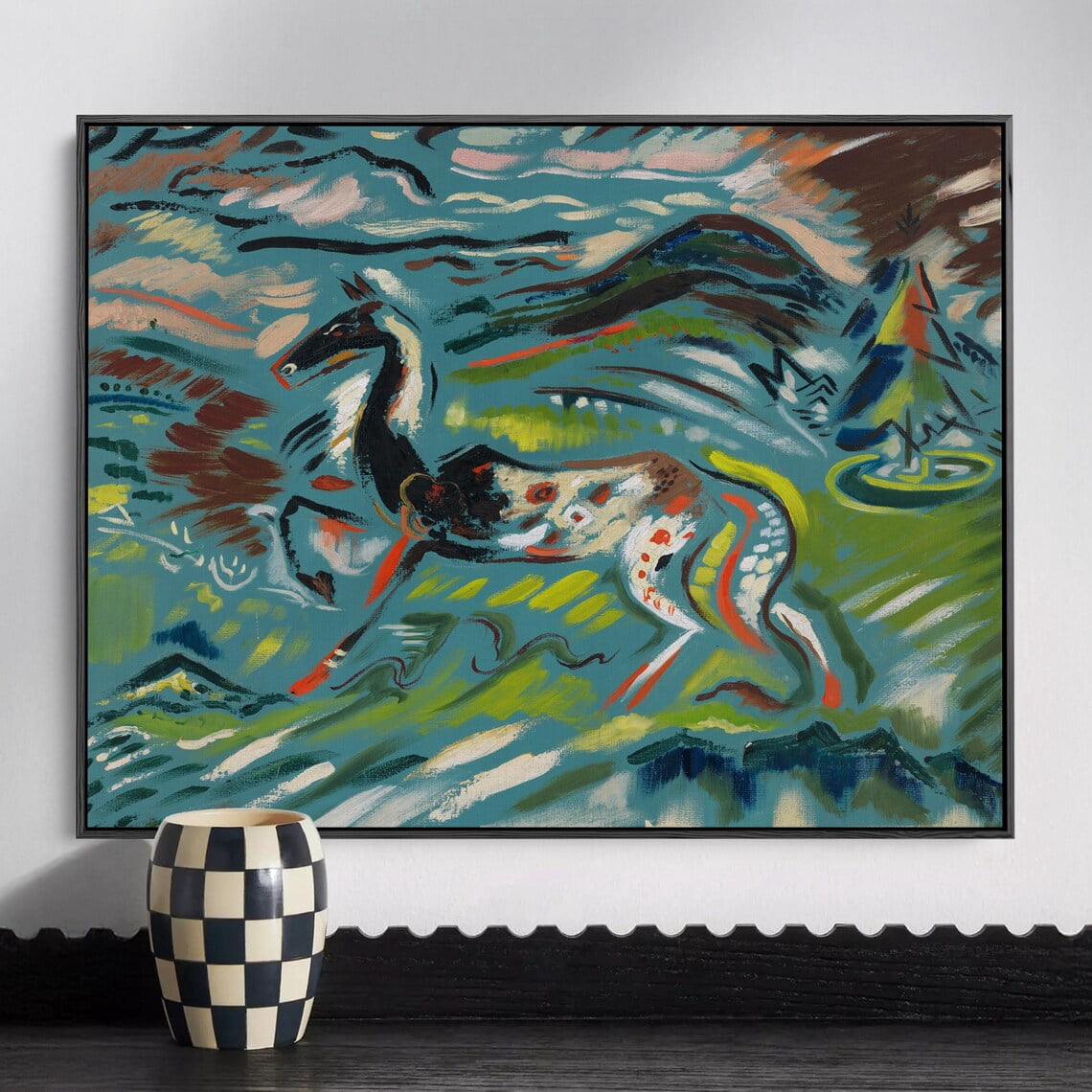 Abstract Horse Expressionist Animal Colorful Modern Landscape Decor ...