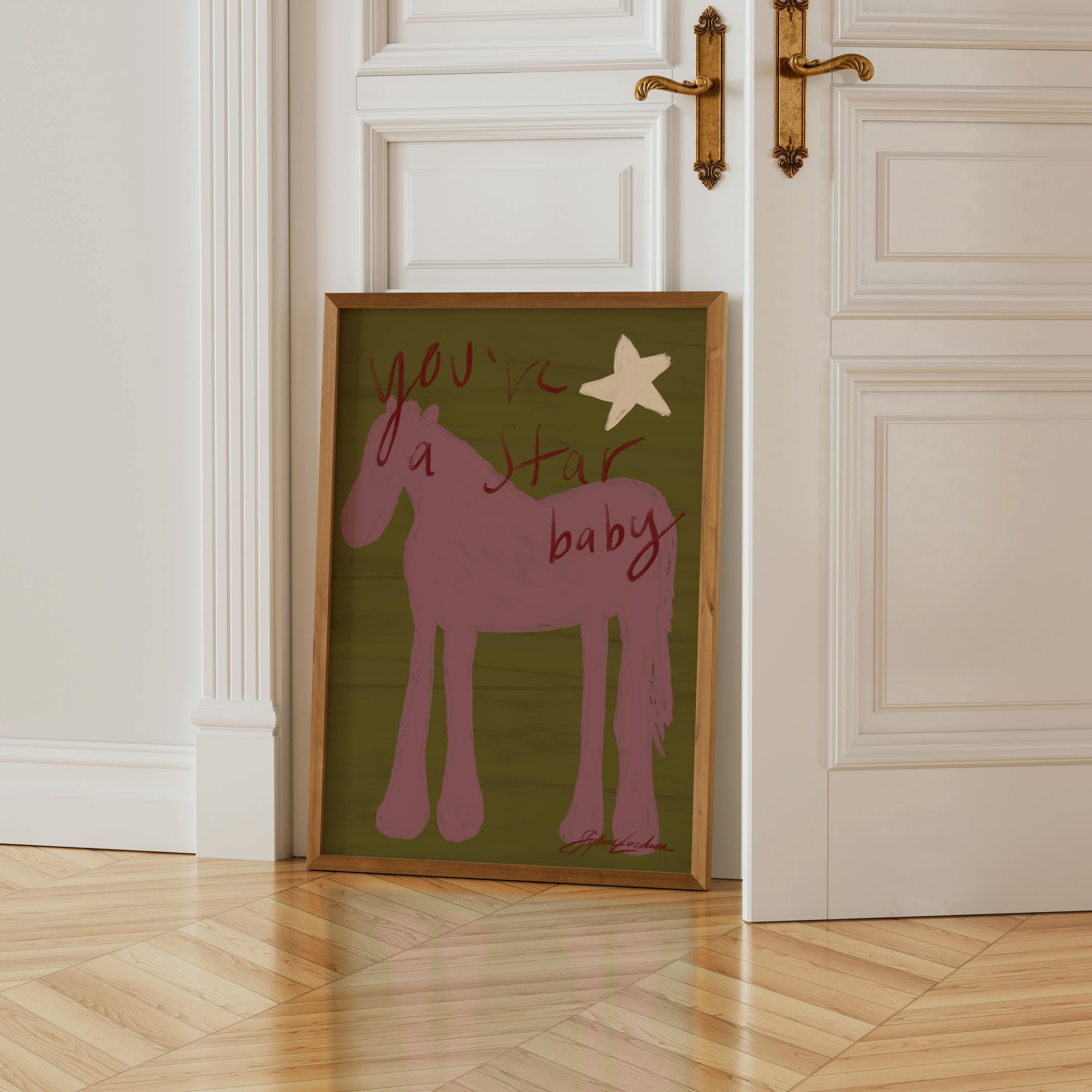 Abstract Horse Oil Painting Retro Western Poster You'Re A Star Baby ...