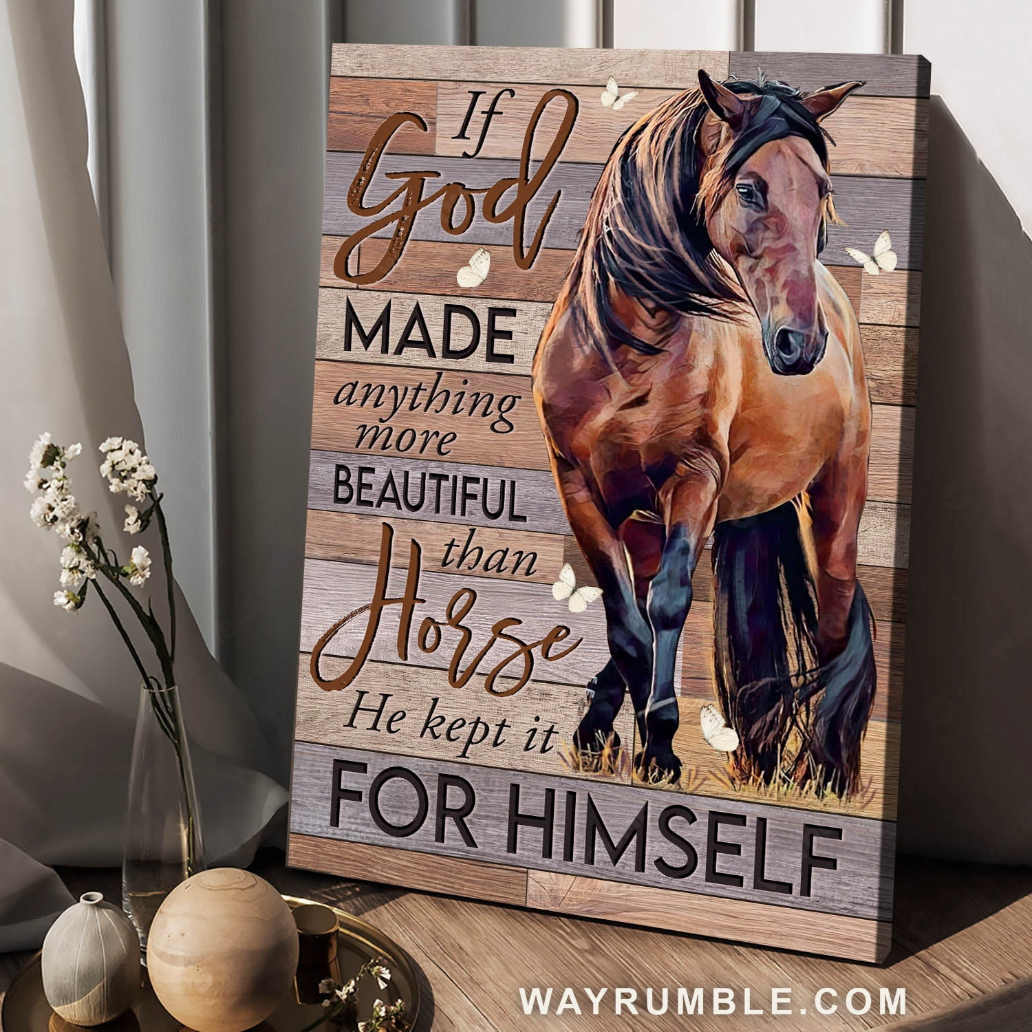 Abstract Horse Painting Wild Animal White Butterfly He Kept It For ...