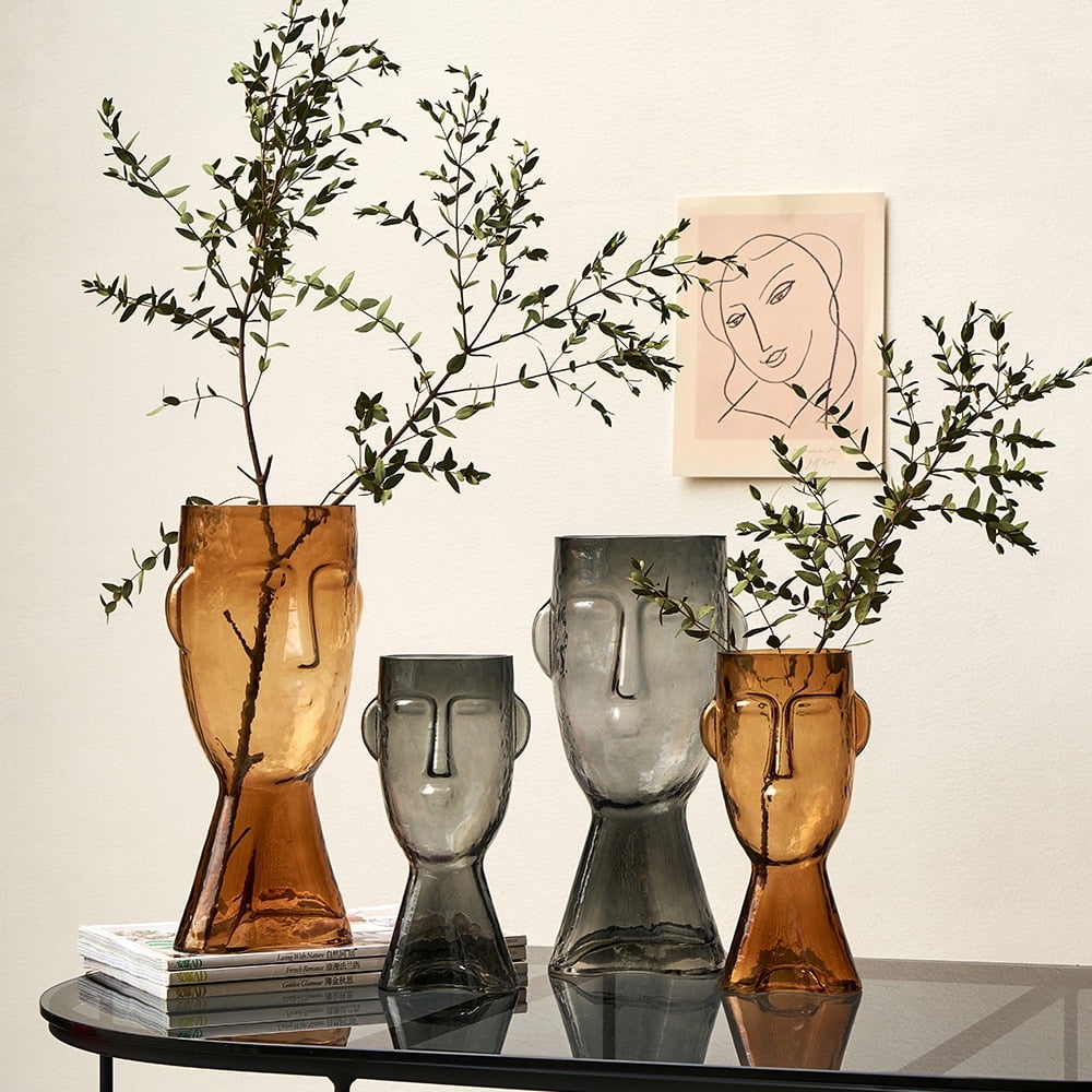 Abstract Human Face Glass Vase - Walmart.com
