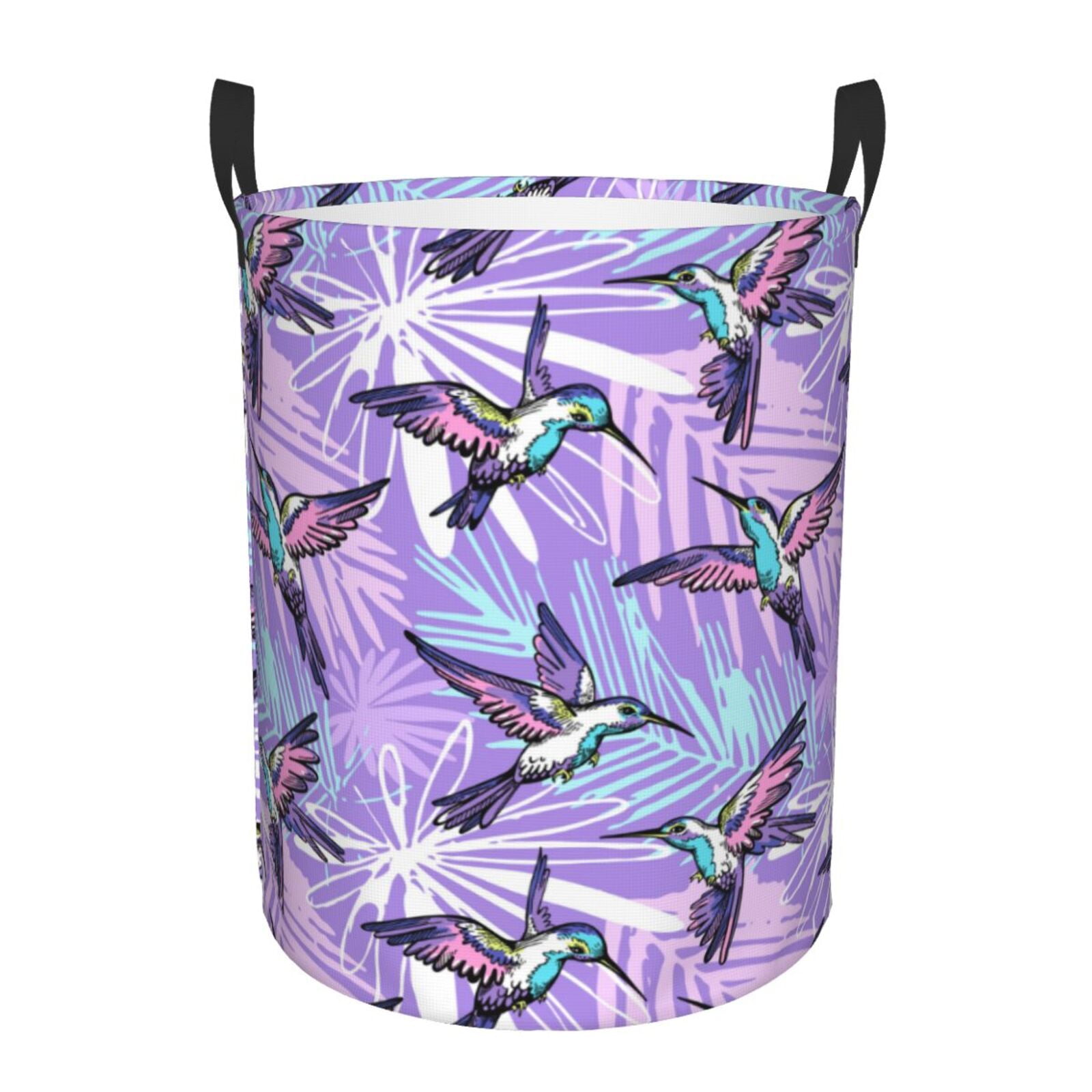 Abstract Hummingbird Purple Laundry Basket, Laundry Hamper Waterproof ...