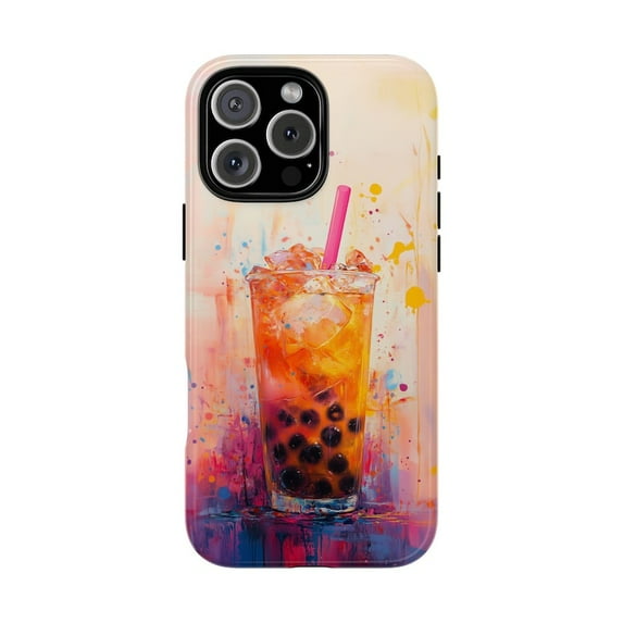 Abstract Iced Thai Boba Tea Drink Graphic Case for iPhone 11,12,13,14 ...