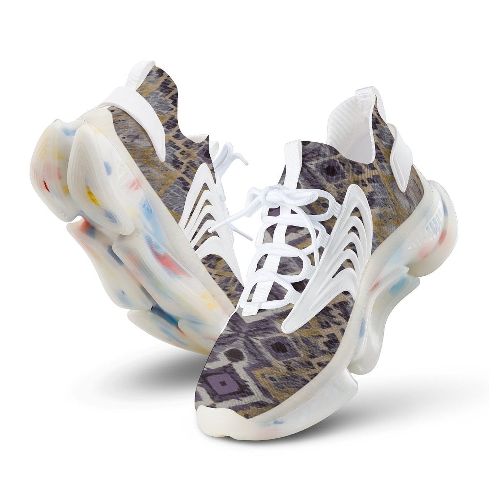 Abstract Ikat Textile Pattern Design Walking Shoes for Men Woman ...