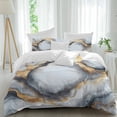 Abstract Impressionist Comforter Set Full Size, Gary Gold Marble ...