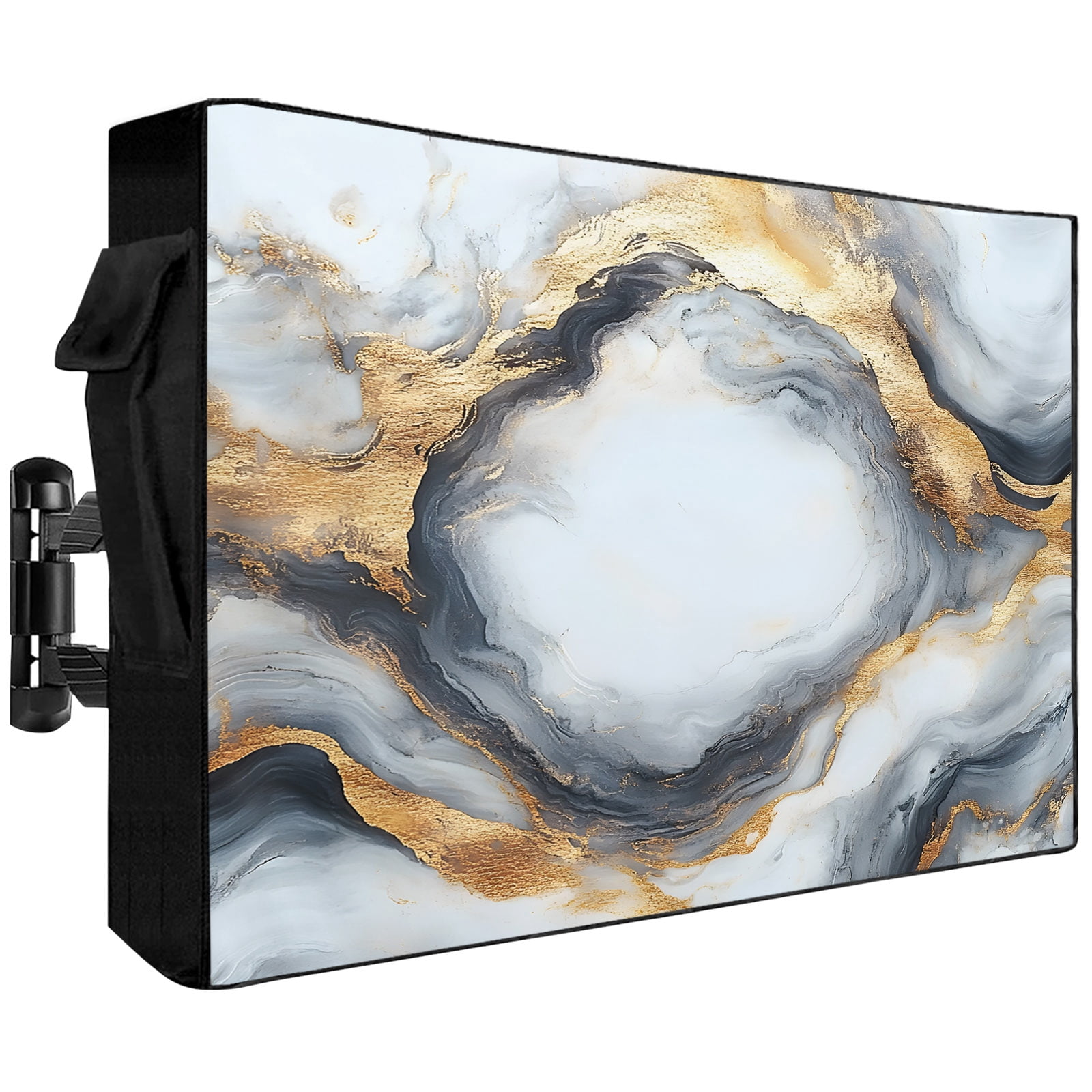 Abstract Impressionist Outdoor TV Cover 60 to 65 inch Gary Gold Marble ...
