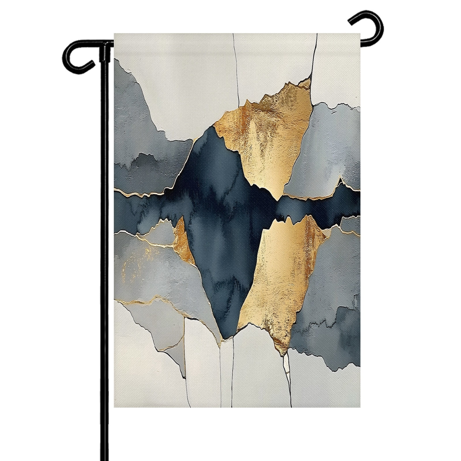 Abstract Impressionist Style Garden Flag 12x18 Inch Gary Gold Color ...