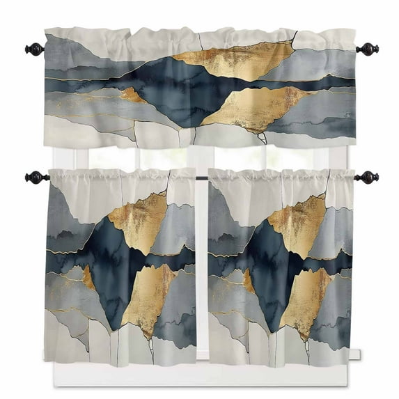 Abstract Impressionist Style Kitchen Curtains Valance and Tier Set Gary ...