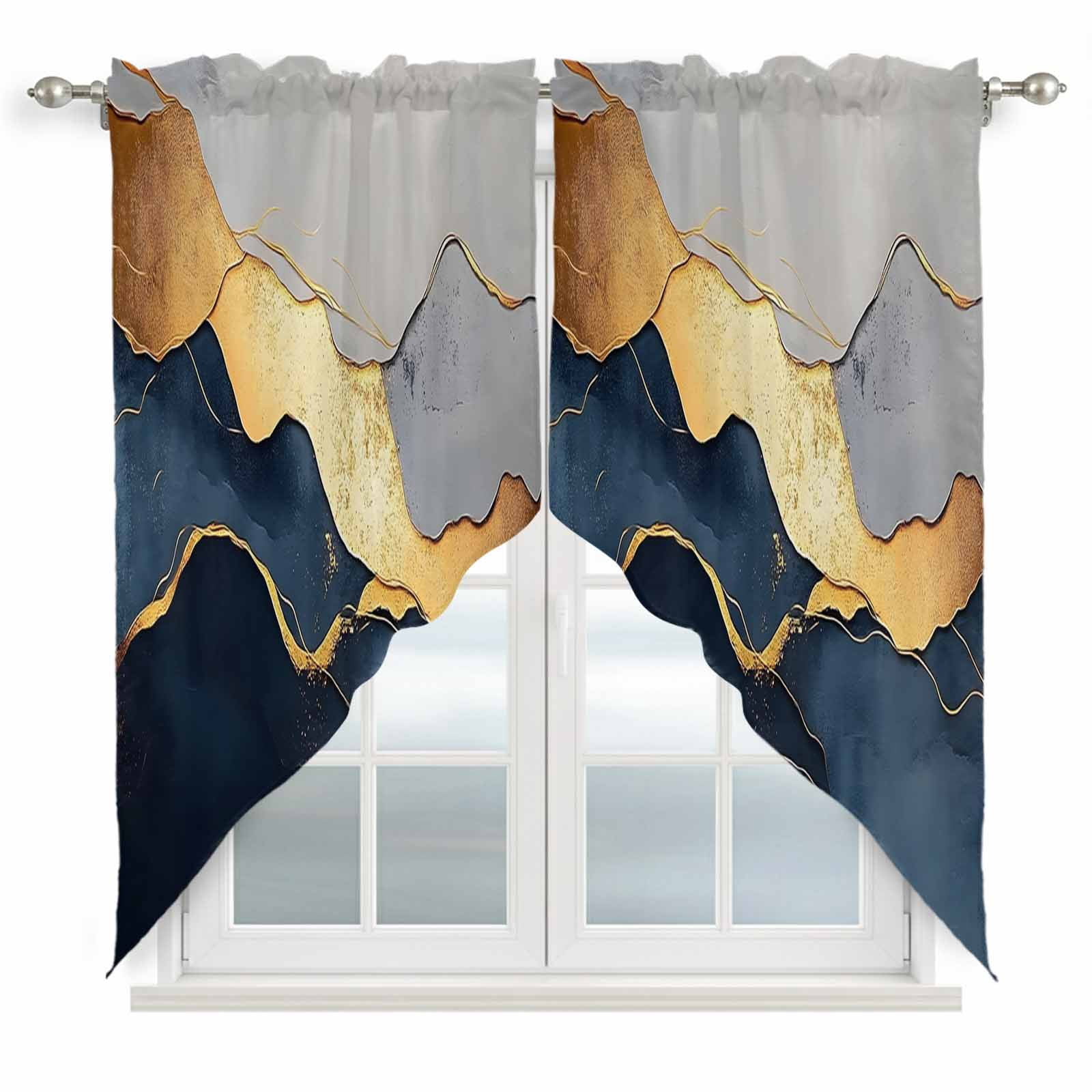 Abstract Impressionist Style Swag Valances for Windows 63 inches Long ...