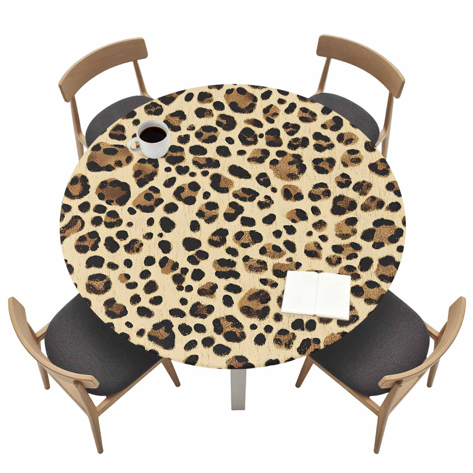 Abstract Impressionist Theme Round Fitted Tablecloth with Elastic Edge ...