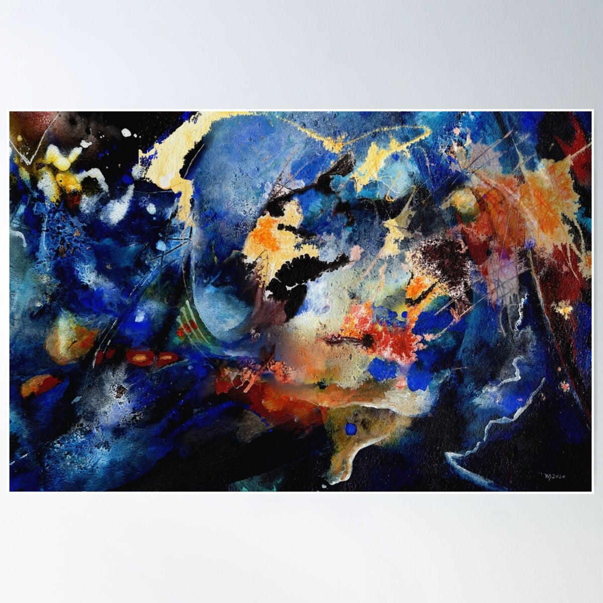 Abstract Improvisation Poster Wall Art, Modern Wall Decor For Living ...