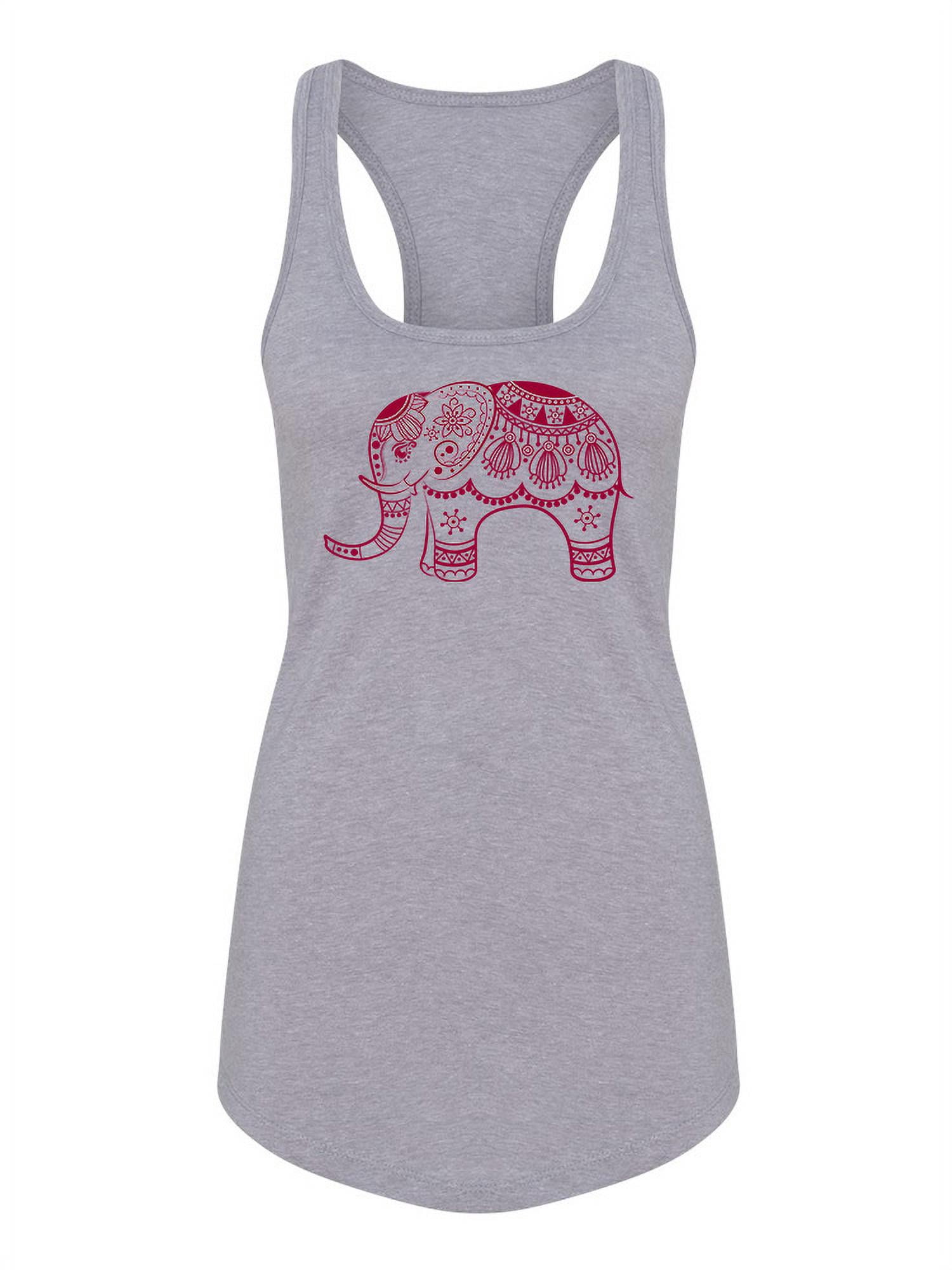 Abstract Indian Elephant Graphic Tank Women - Women Racer Back, Large ...