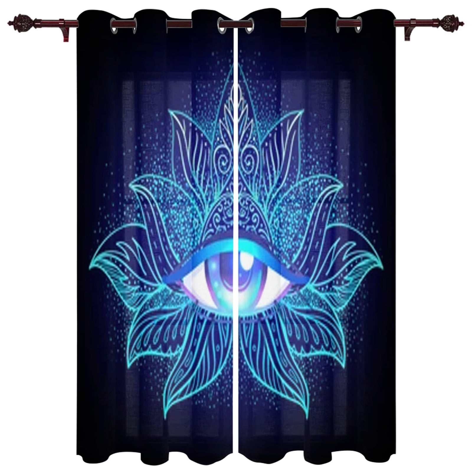Abstract Indian Ethnic Style Luxury Curtains Living Room Bedroom Window ...
