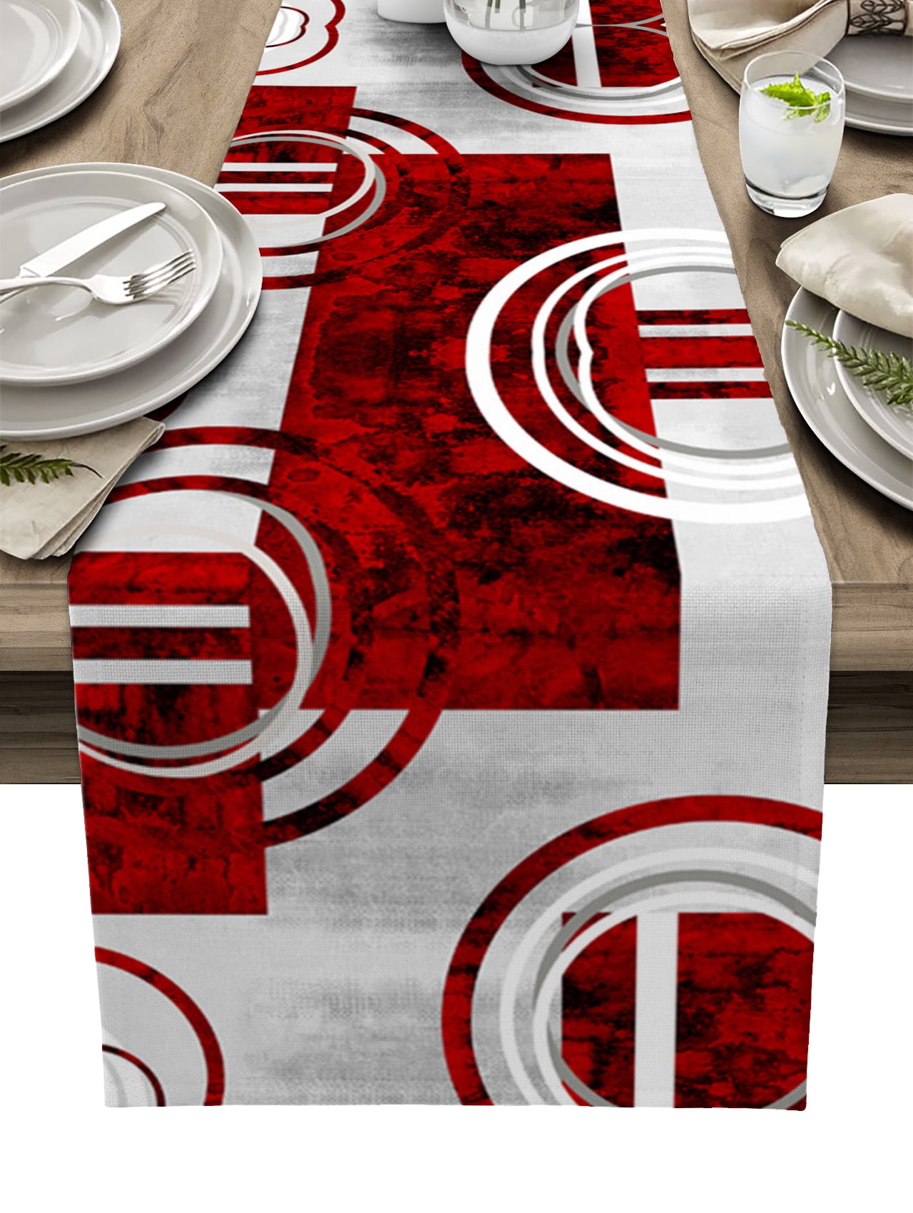 Abstract Indian Table Runner Placemat Coaster Modern Party Wedding r ...
