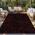 Abstract Indoor Outdoor Rugs 5x8 Ft, Red Bicycles Line Texture Modern ...