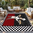 Abstract Indoor Outdoor Rugs 6x9 Ft, Cartoon Style Chef Bread White ...