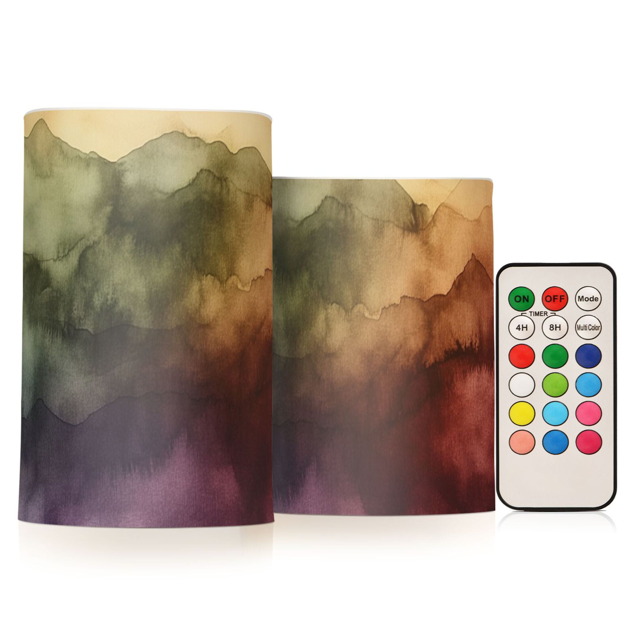 Abstract Ink Art Painting Flickering Flameless Candles Battery Operated ...