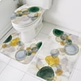 Abstract Ink Bathroom Rugs Set Green Yellow Blue Ink Splatter Bubbles ...