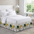 Abstract Ink Bed Skirt California King Size 16 Inch Drop, Green Yellow ...