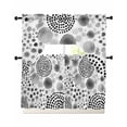 Abstract Ink Dots Kitchen Curtains Sets 24 Inch Length with Valance ...