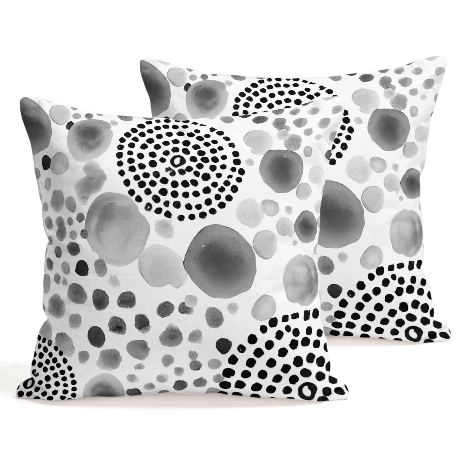 Abstract Ink Dots Throw Pillow Covers 18 x 18 Inch Pillow Covers Set of ...