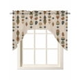 Abstract Ink Droplets Kitchen Swag Valances for Windows, Coastal Brown ...