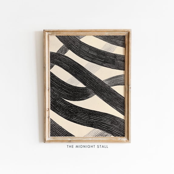Abstract Ink Flow Print, Monochrome Minimalist Wall Art, Surreal ...