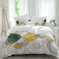 Abstract Ink Queen Duvet Cover Set, Green Yellow Blue Ink Splatter ...