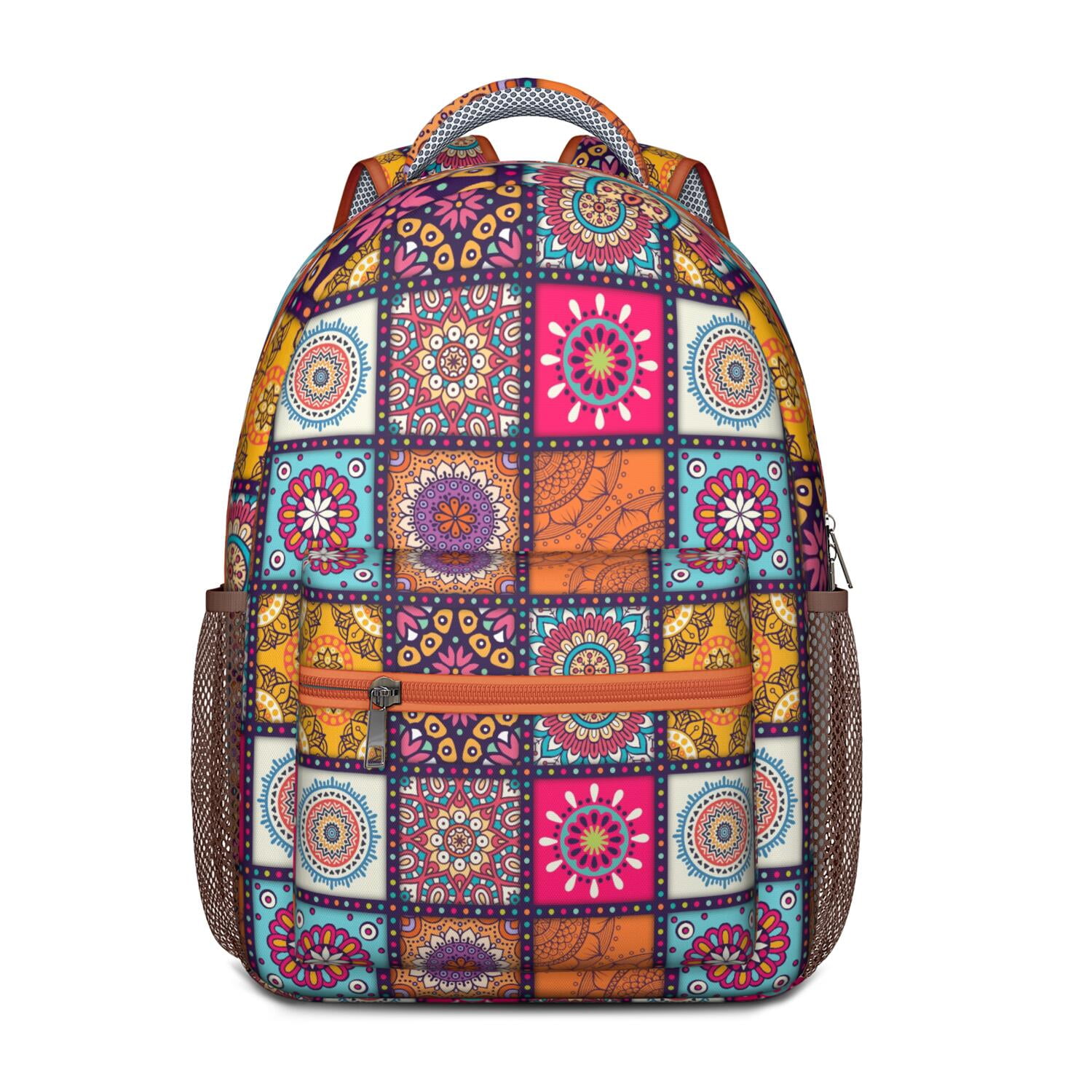 Abstract Ink Style Backpack, Geometric Sketch Pattern School Bag for ...