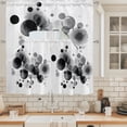 Abstract Ink Swag Curtains Valance and Tier Set, Black Ink Splatter ...